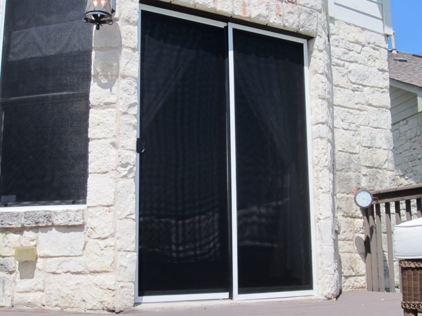 Solar Screen Sliding Door and Solar Screen Sliding Screen Door Pocket.